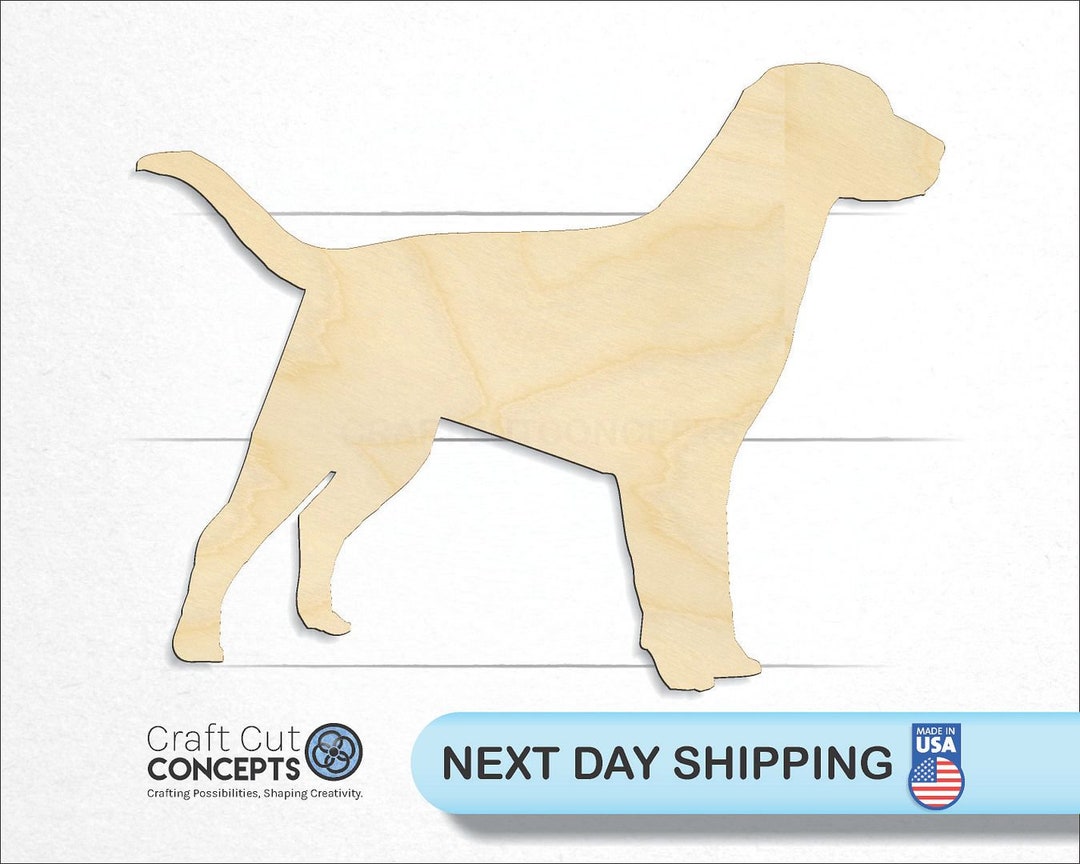 Labrador Dog Standing - Laser Cut Unfinished Wood Cutout Craft Shapes ...