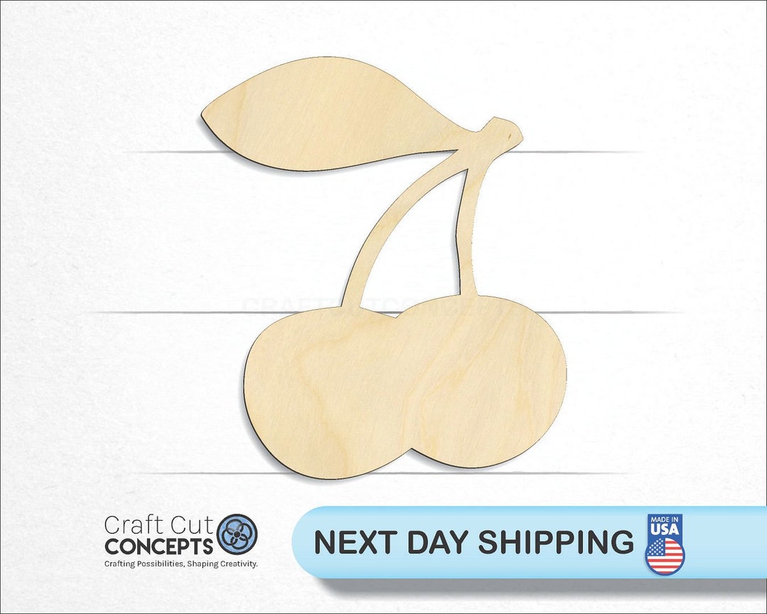 Cherry Cherries - Laser Cut Unfinished Wood Cutout Craft Shapes - Etsy