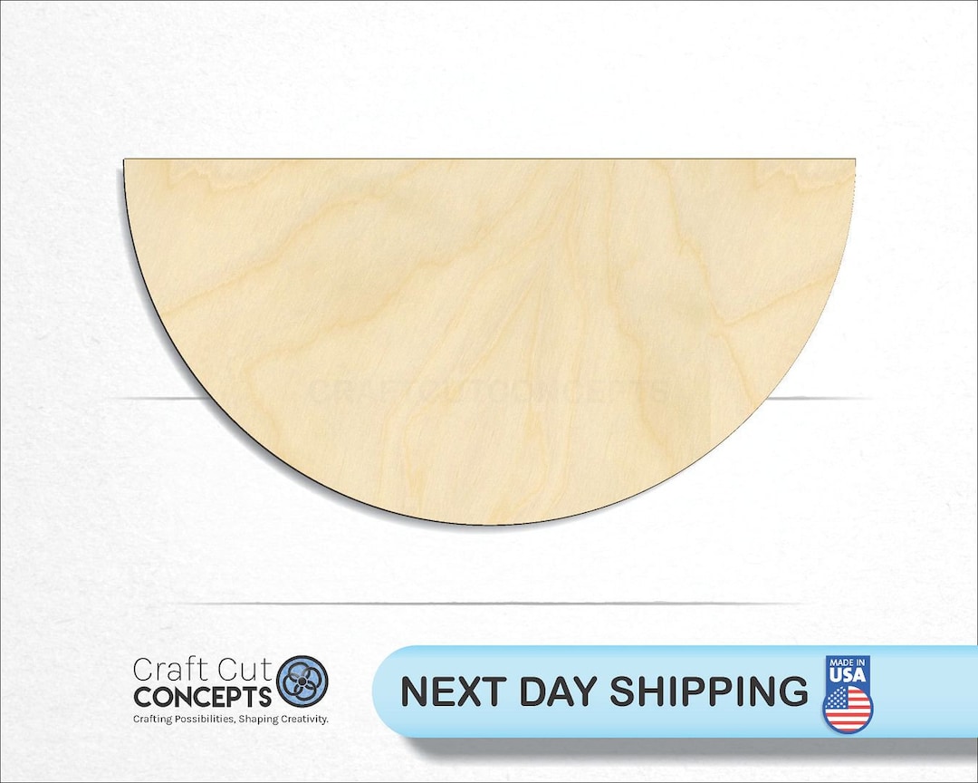 Semi Circle - Laser Cut Unfinished Wood Cutout Craft Shapes - Etsy