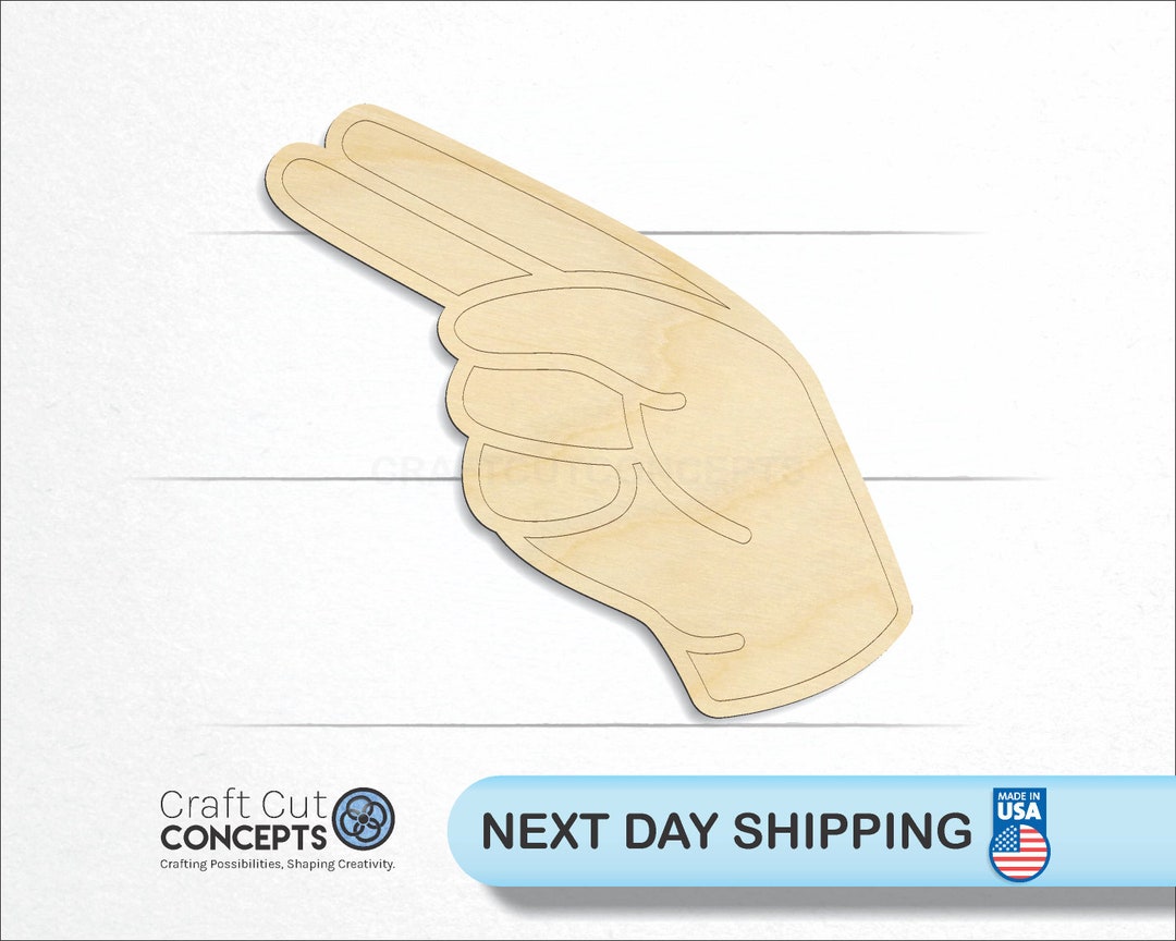 Letter H Sign Language ASL Cutout - Laser Cut Unfinished Wood Shapes ...