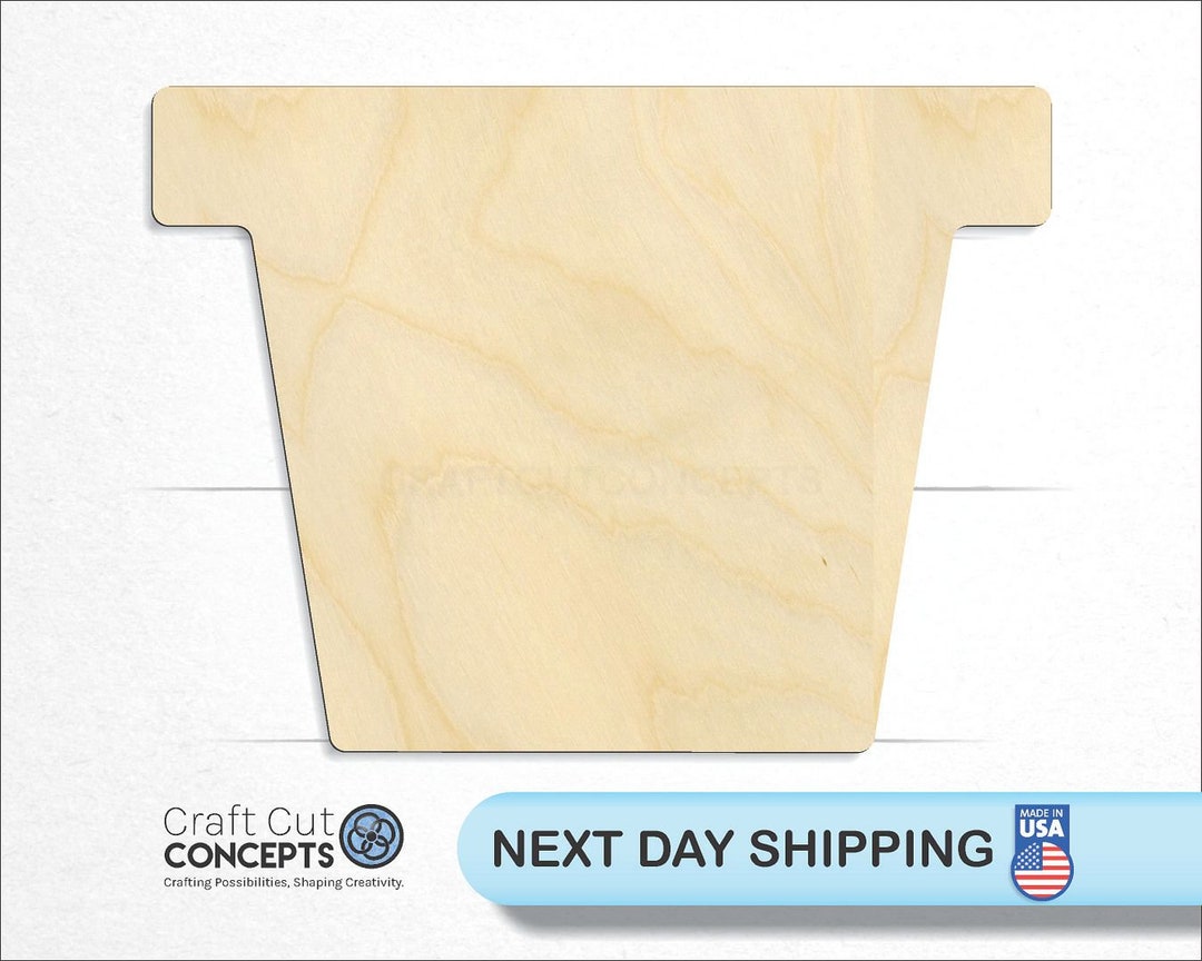 Flower Pot - Laser Cut Unfinished Wood Cutout Craft Shapes - Etsy