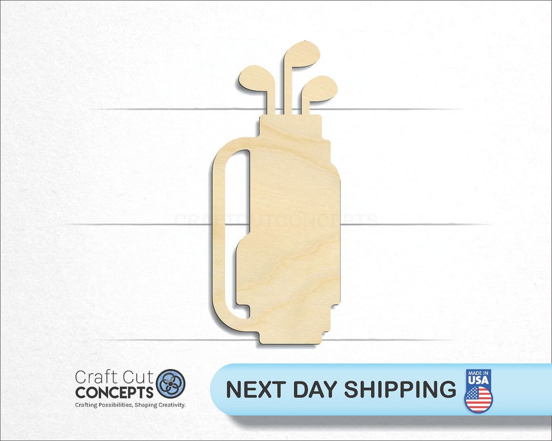 Golf Bag - Laser Cut Unfinished Wood Cutout Craft Shapes - Etsy