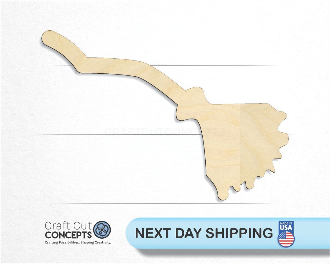 Crooked Flying Broom - Laser Cut Unfinished Wood Cutout Craft Shapes - Etsy