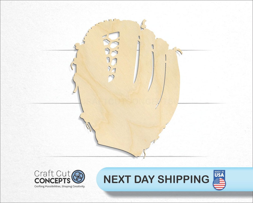 Baseball Glove - Laser Cut Unfinished Wood Cutout Craft Shapes - Etsy