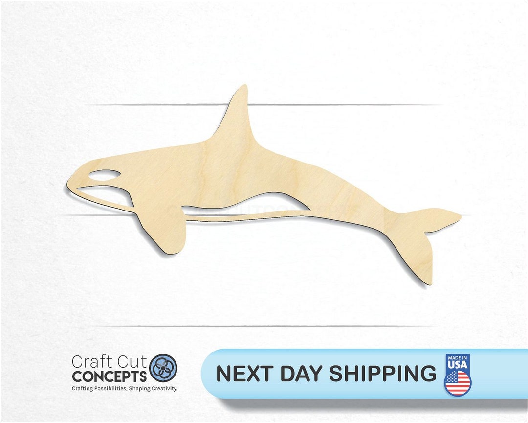 Orca Killer Whale - Laser Cut Unfinished Wood Cutout Craft Shapes - Etsy