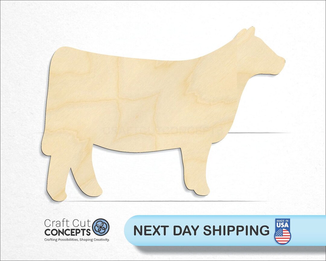 Cow Heifer Shape - Laser Cut Unfinished Wood Cutout Craft Shapes - Etsy