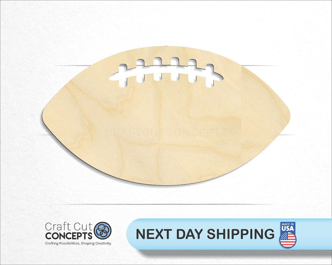 Football Cutout - Laser Cut Unfinished Wood Cutout Craft Shapes - Etsy