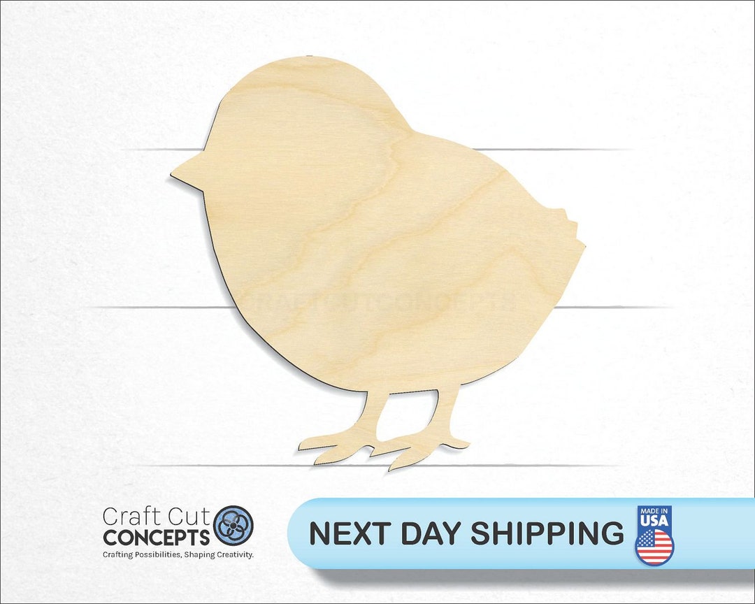 Chick Chicken - Laser Cut Unfinished Wood Cutout Craft Shapes - Etsy