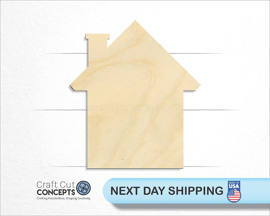 House - Laser Cut Unfinished Wood Cutout Craft Shapes - Etsy