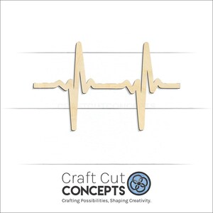 EKG Heart Beat Nurse Doctor - Laser Cut Unfinished Wood Cutout Craft ...