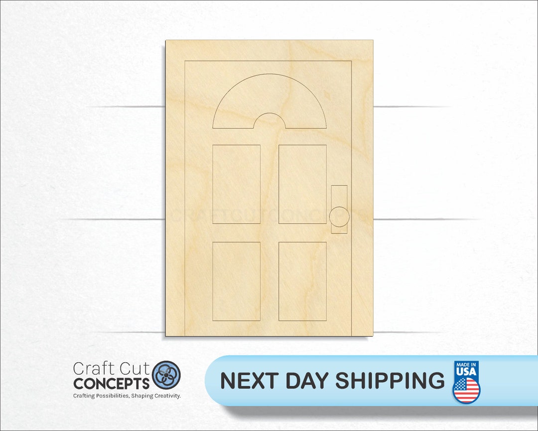 Detailed Door - Laser Cut Unfinished Wood Cutout Craft Shapes - Etsy