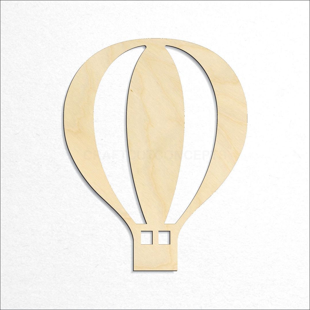 Stripped Hot Air Balloon - Laser Cut Unfinished Wood Cutout Craft ...