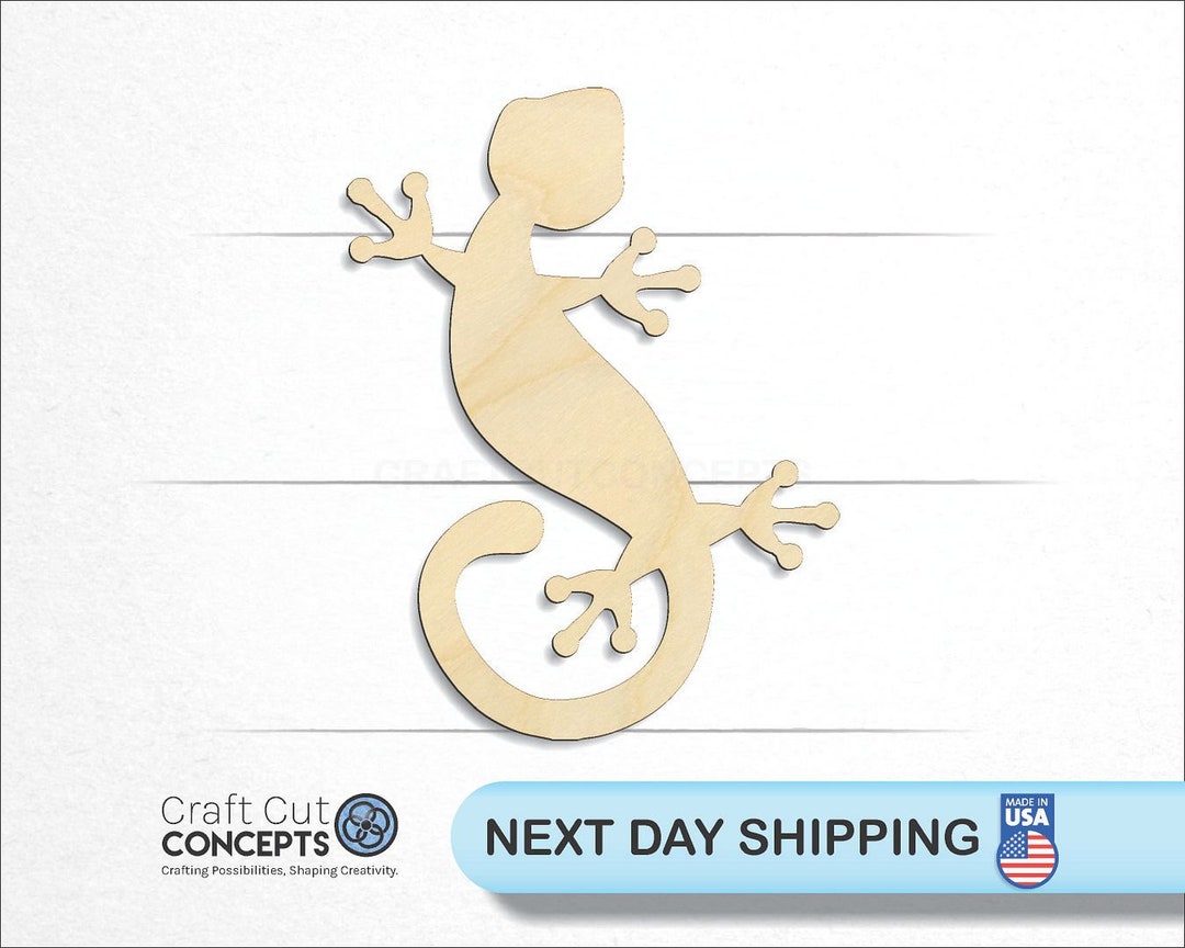 Lizard Gecko Shape - Laser Cut Unfinished Wood Cutout Craft Shapes - Etsy