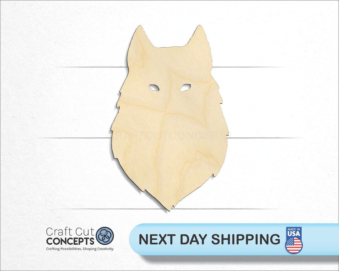 Wolf Head - Laser Cut Unfinished Wood Cutout Craft Shapes - Etsy