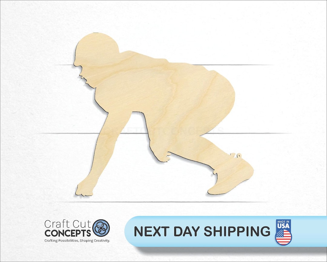 Defense Offence Football Player - Laser Cut Unfinished Wood Cutout ...
