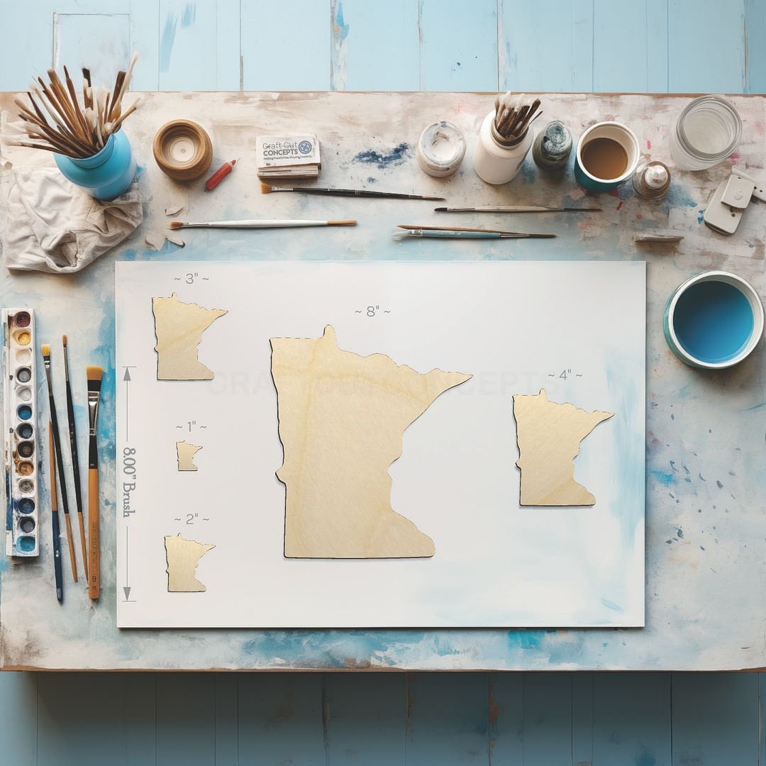 Minnesota MN State Crafty - Laser Cut Unfinished Wood Cutout Craft ...