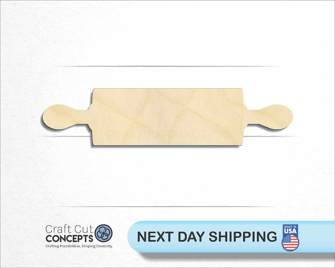 Rolling Pin Shape - Laser Cut Unfinished Wood Cutout Craft Shapes - Etsy