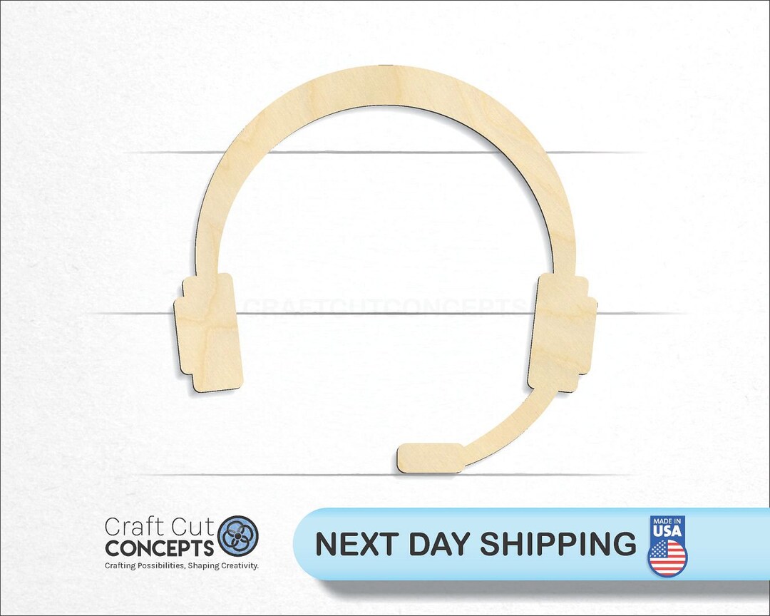 Headset - Laser Cut Unfinished Wood Cutout Craft Shapes - Etsy