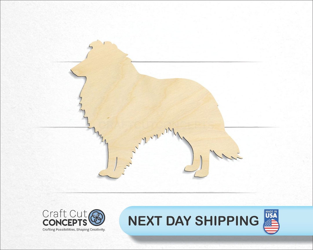 Border Collie Dog - Laser Cut Unfinished Wood Cutout Craft Shapes - Etsy