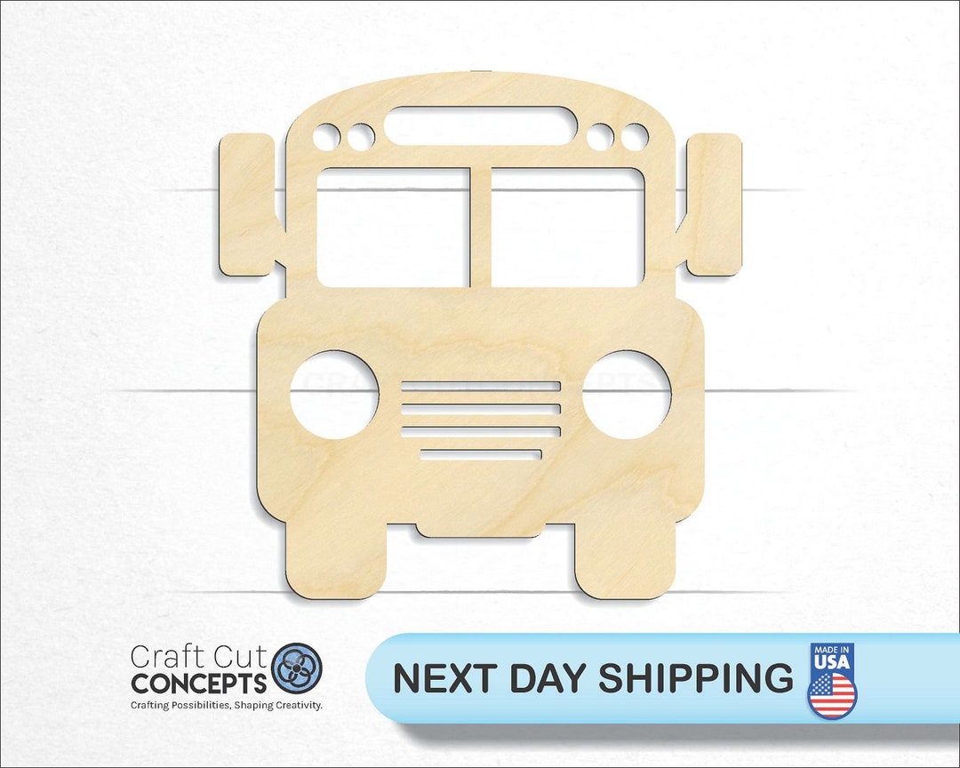 School Bus - Laser Cut Unfinished Wood Cutout Craft Shapes - Etsy