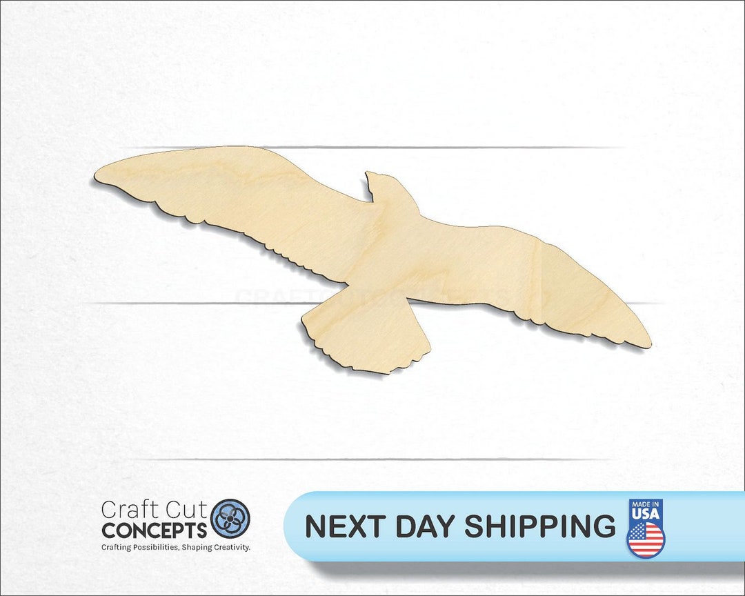 Flying Sea Bird Seagull Turn - Laser Cut Unfinished Wood Cutout Craft ...