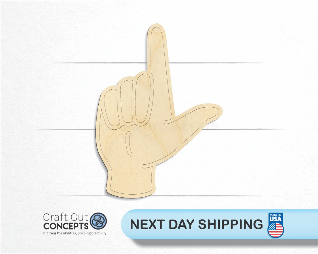 Letter L Sign Language ASL Cutout - Laser Cut Unfinished Wood Shapes ...