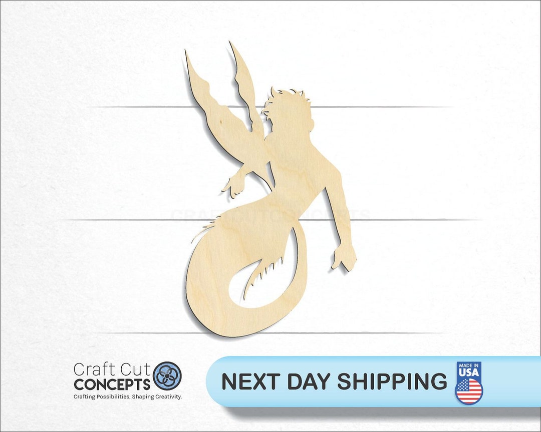 Merman - Laser Cut Unfinished Wood Cutout Craft Shapes - Etsy
