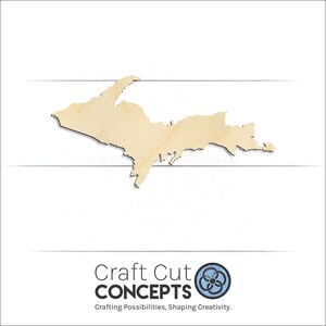 Michigan MI Upper Peninsula - Laser Cut Unfinished Wood Cutout Craft ...