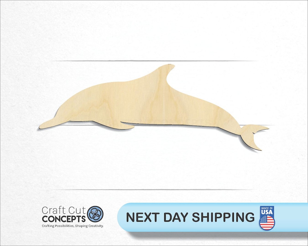 Bottlenose Dolphin - Laser Cut Unfinished Wood Cutout Craft Shapes - Etsy