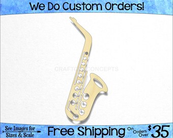 Unfinished Wooden Saxophone Shape Music Craft up to - Etsy