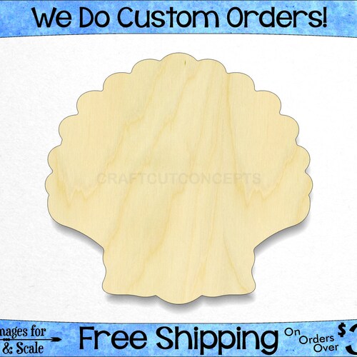 Shell Shape Laser Cut Unfinished Wood Cutout Shapes Always - Etsy