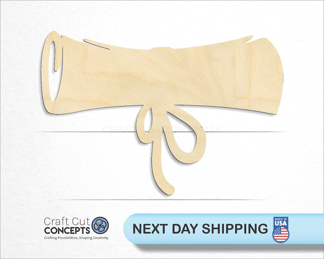 Graduation Diploma - Laser Cut Unfinished Wood Cutout Craft Shapes - Etsy