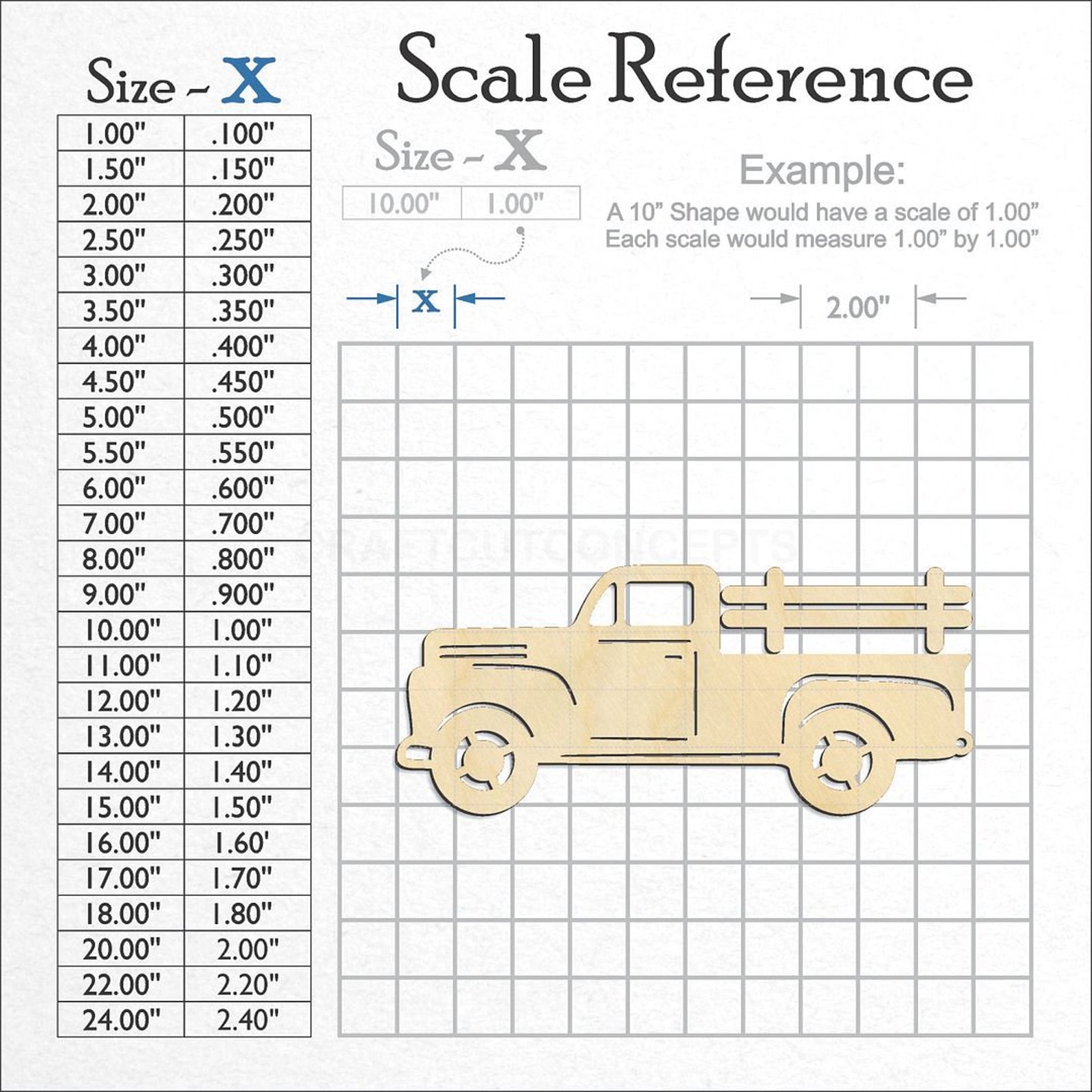 Farm Truck With Rails - Laser Cut Unfinished Wood Cutout Craft Shapes ...