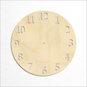 Numbered Clock - Laser Cut Unfinished Wood Cutout Craft Shapes - Etsy