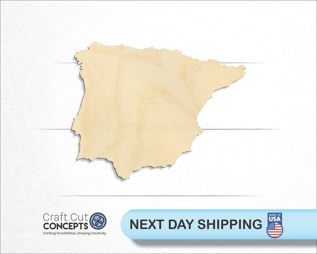 Spain Portugal - Laser Cut Unfinished Wood Cutout Craft Shapes - Etsy