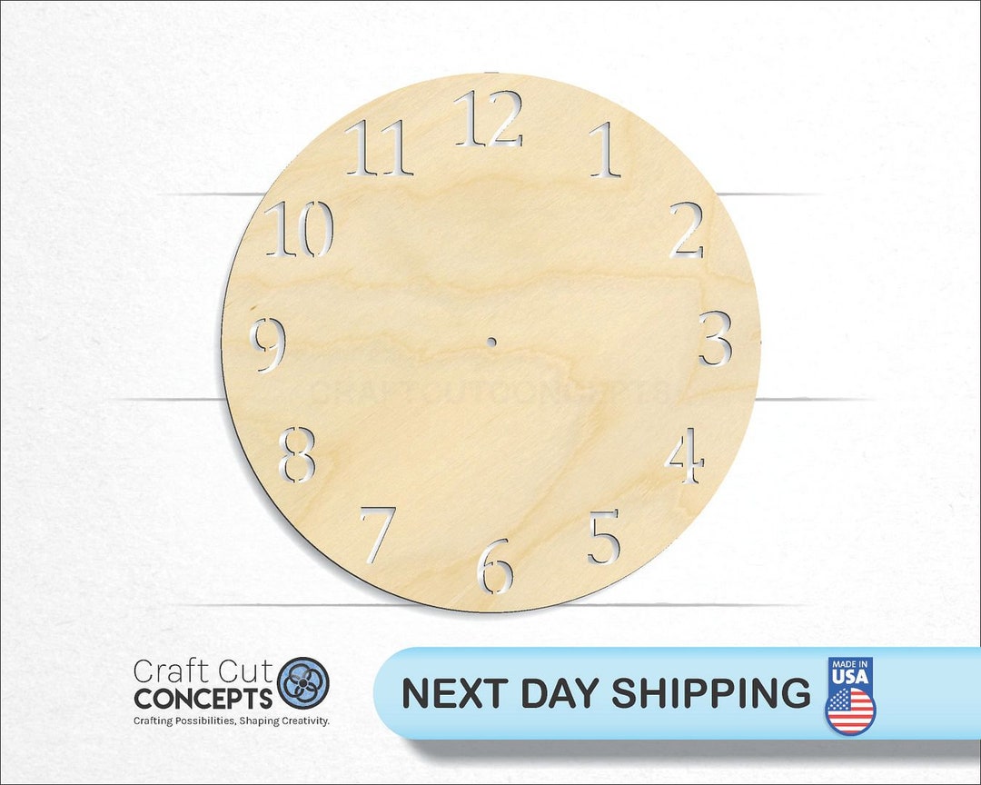Numbered Clock - Laser Cut Unfinished Wood Cutout Craft Shapes - Etsy