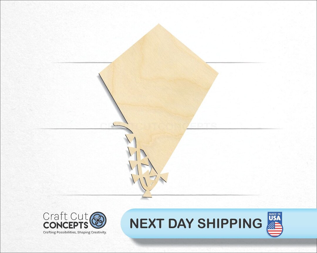 Kite - Laser Cut Unfinished Wood Cutout Craft Shapes - Etsy