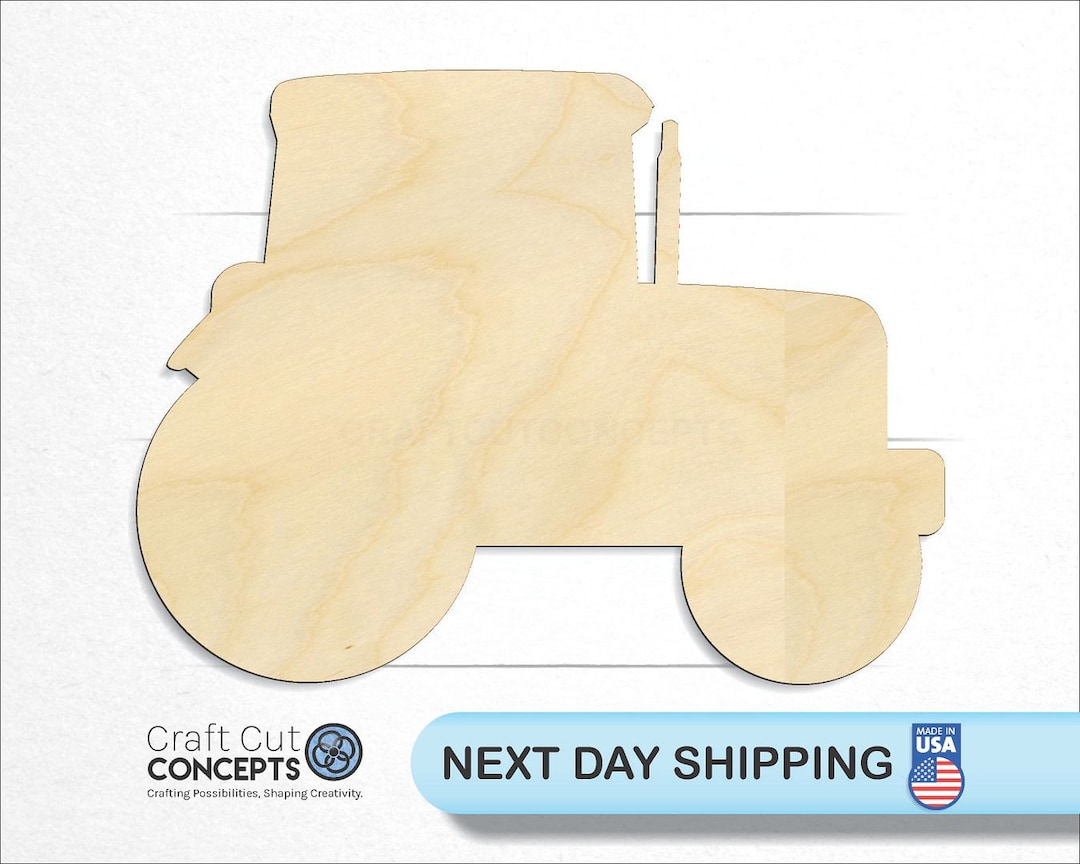 Farm Tractor - Laser Cut Unfinished Wood Cutout Craft Shapes - Etsy