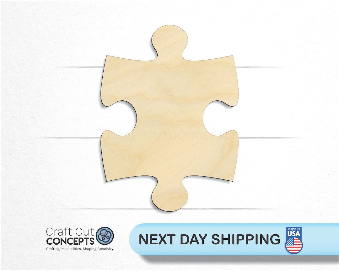 Jigsaw Puzzle Piece - Laser Cut Unfinished Wood Cutout Craft Shapes - Etsy