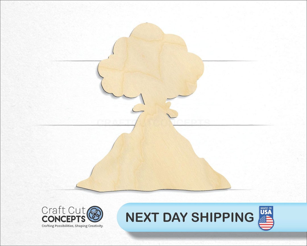 Volcano Erupting - Laser Cut Unfinished Wood Cutout Craft Shapes - Etsy