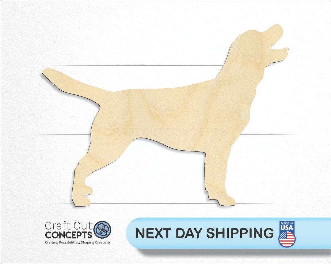 Playful Labrador Dog - Laser Cut Unfinished Wood Cutout Craft Shapes - Etsy