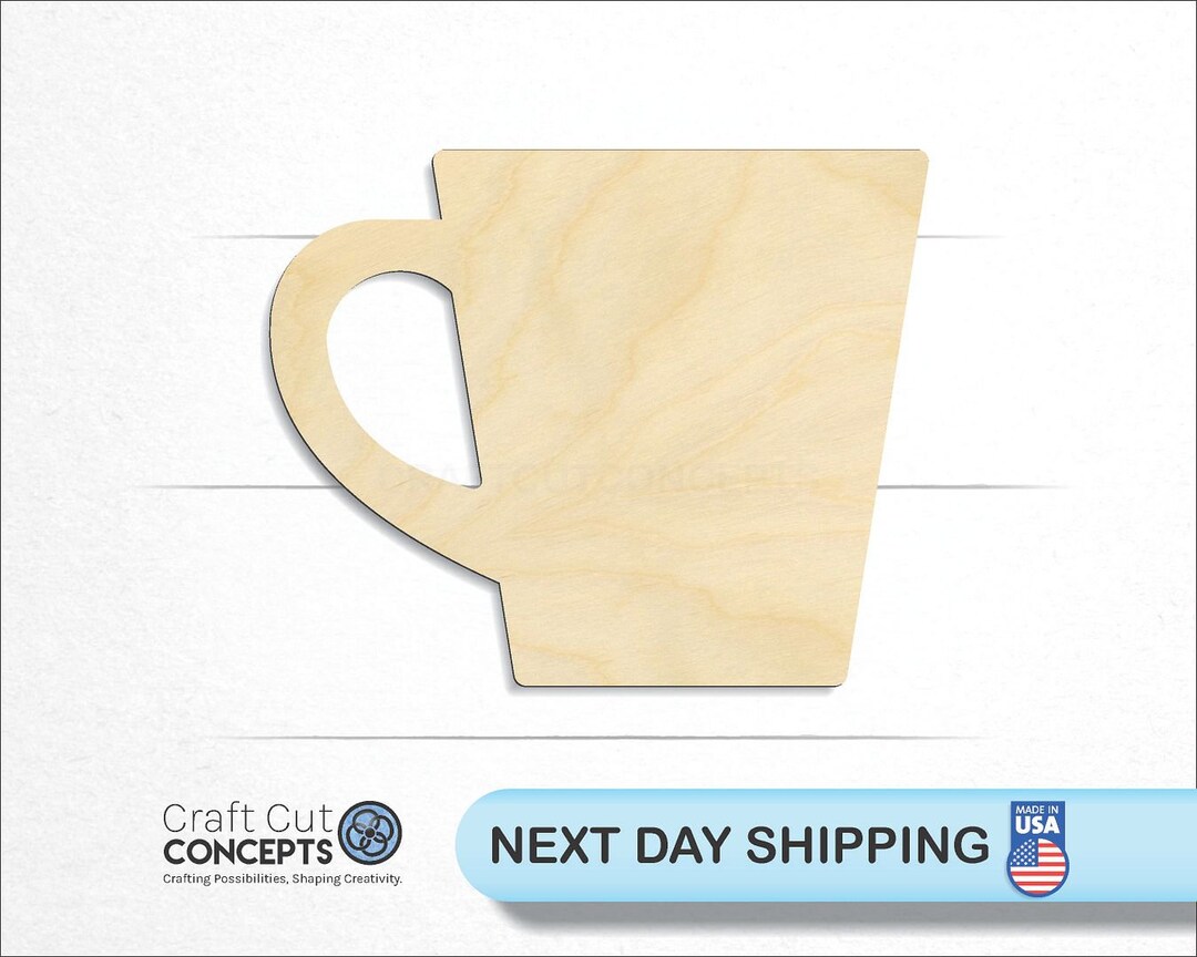 Coffee Mug - Laser Cut Unfinished Wood Cutout Craft Shapes - Etsy