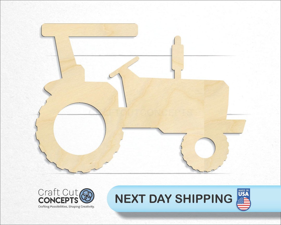 Tractor - Laser Cut Unfinished Wood Cutout Craft Shapes - Etsy