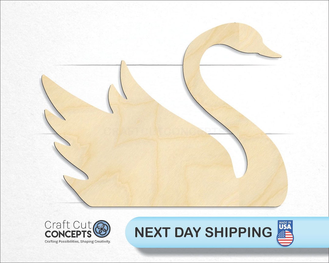 Swan - Laser Cut Unfinished Wood Cutout Craft Shapes - Etsy