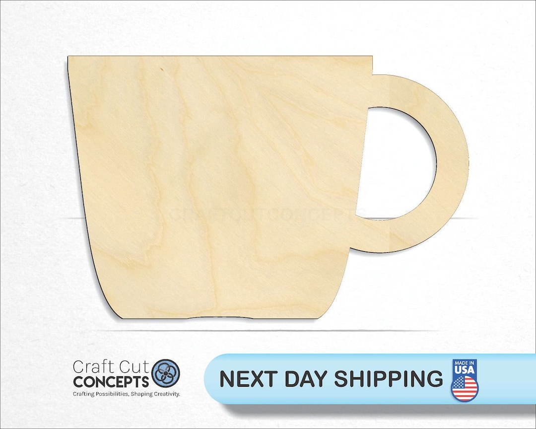 Coffee Cup - Laser Cut Unfinished Wood Cutout Craft Shapes - Etsy