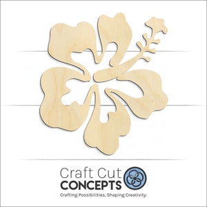 Hibiscus Flower - Laser Cut Unfinished Wood Cutout Craft Shapes - Etsy