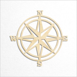 Compass Rose Star Laser Cut Unfinished Wood Cutout Craft Shapes - Etsy