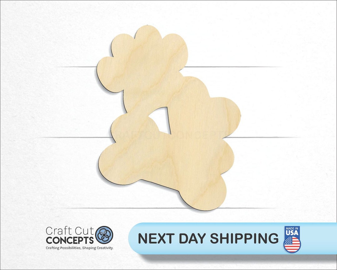 Dog Bone Paw Heart - Laser Cut Unfinished Wood Cutout Craft Shapes - Etsy