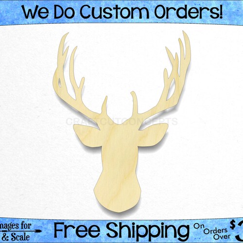 Deer Unfinished Wood Cutout Shape Laser Cut DIY Craft Bulk - Etsy