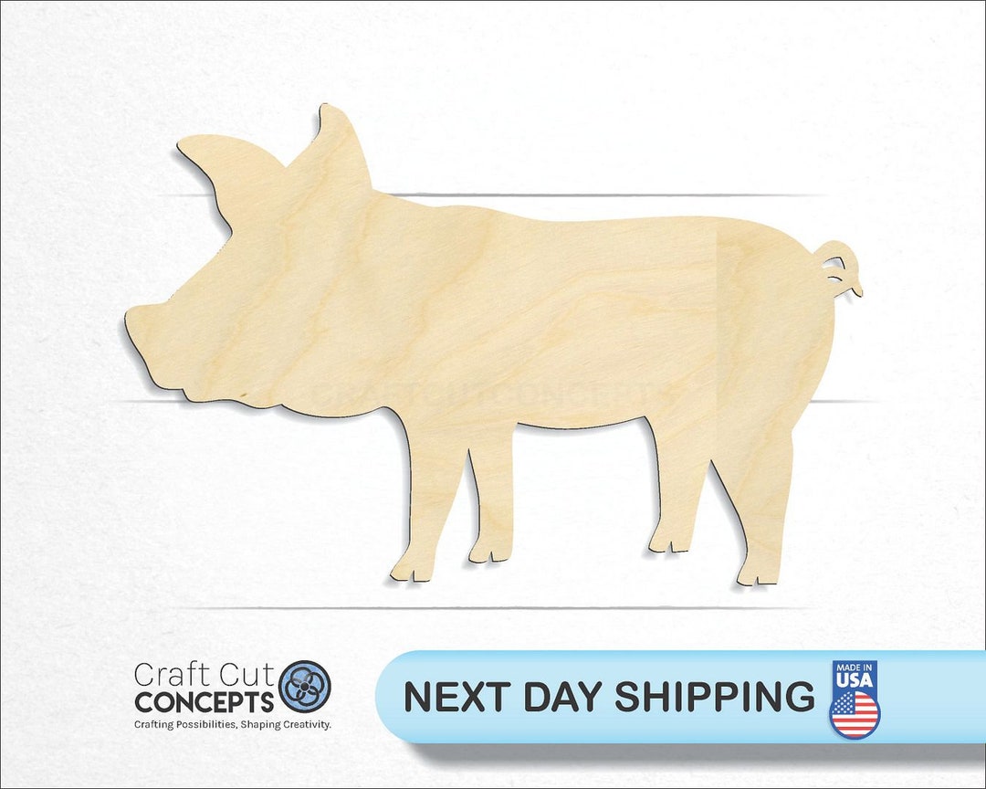 Piglet - Laser Cut Unfinished Wood Cutout Craft Shapes - Etsy